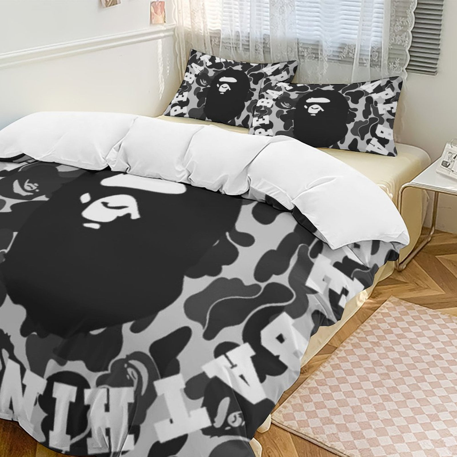 Bape Shark Three Piece Duvet Cover Set Duvet Cover 3 Piece Bedding Set ...