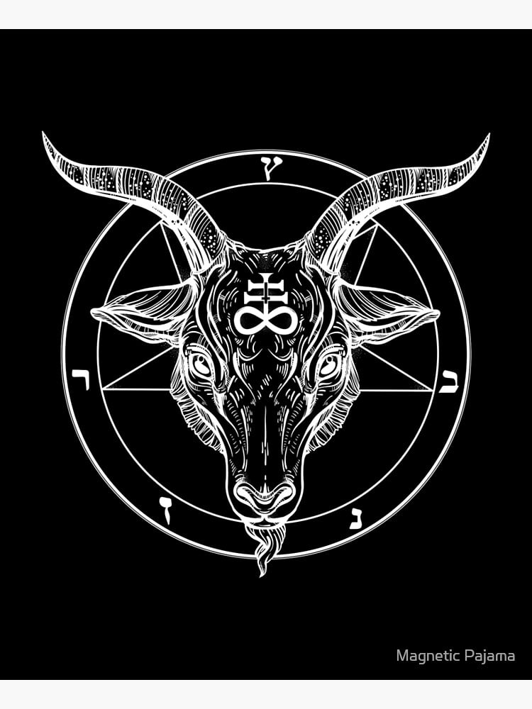Baphomet Goat Head with Pentagram Occult Symbolism or Satanist Symbols ...