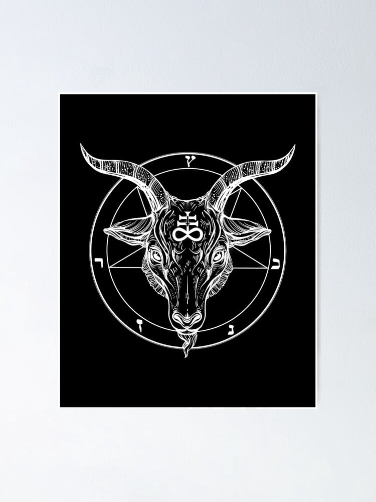 Baphomet Goat Head with Pentagram Occult Symbolism or Satanist Symbols ...