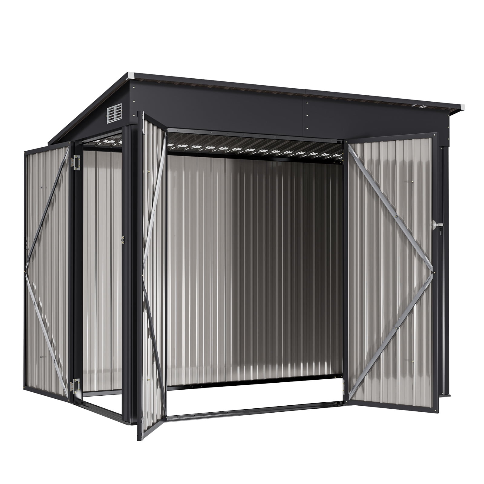 Bapipro 4' x 8' Metal Storage Shed,Outdoor Storage Shed with Triple ...