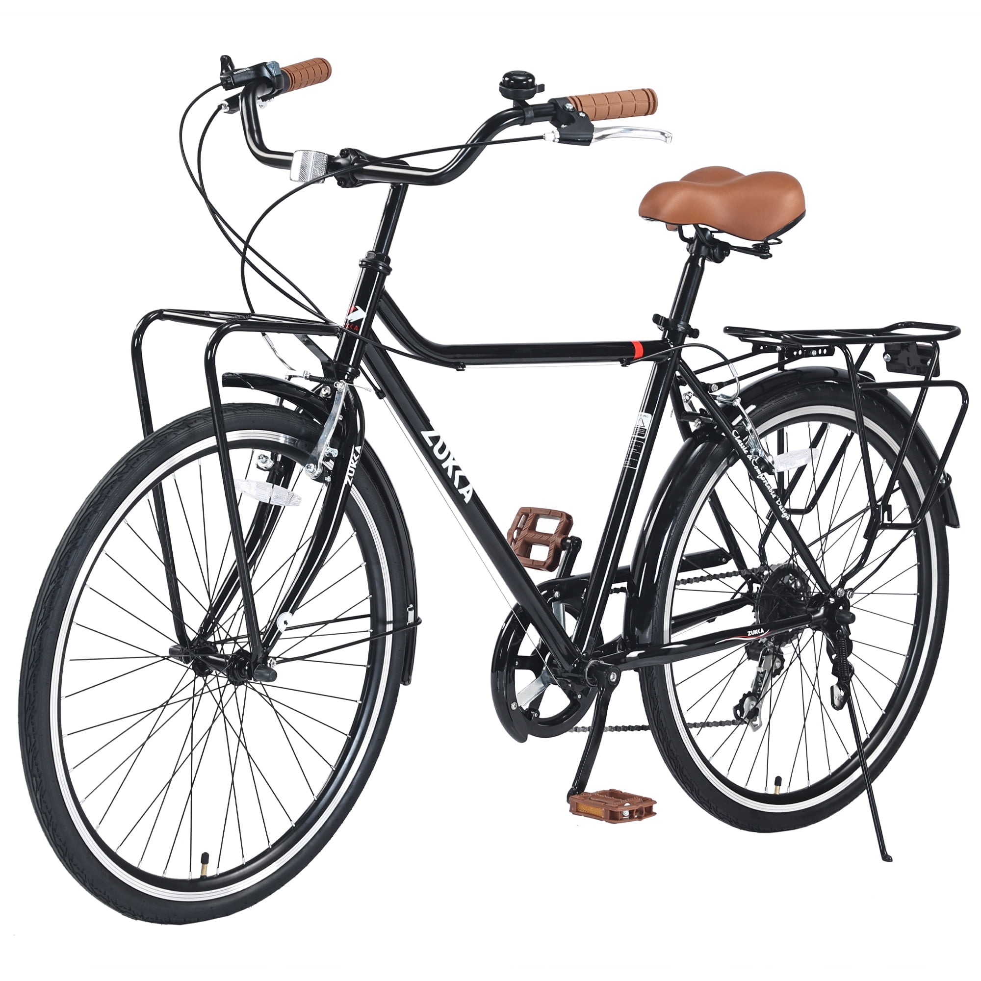 Baprem 26" Beach Cruiser Bike 7 Speeds Commuter City Bicycle with Dual ...