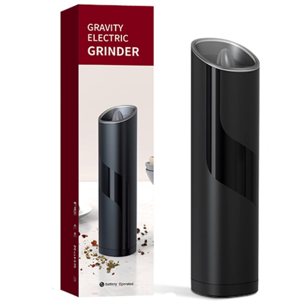 Baprem Electric Salt Grinder Pepper Grinder Battery Operated, Gravity Pepper Grinder Mill with ...