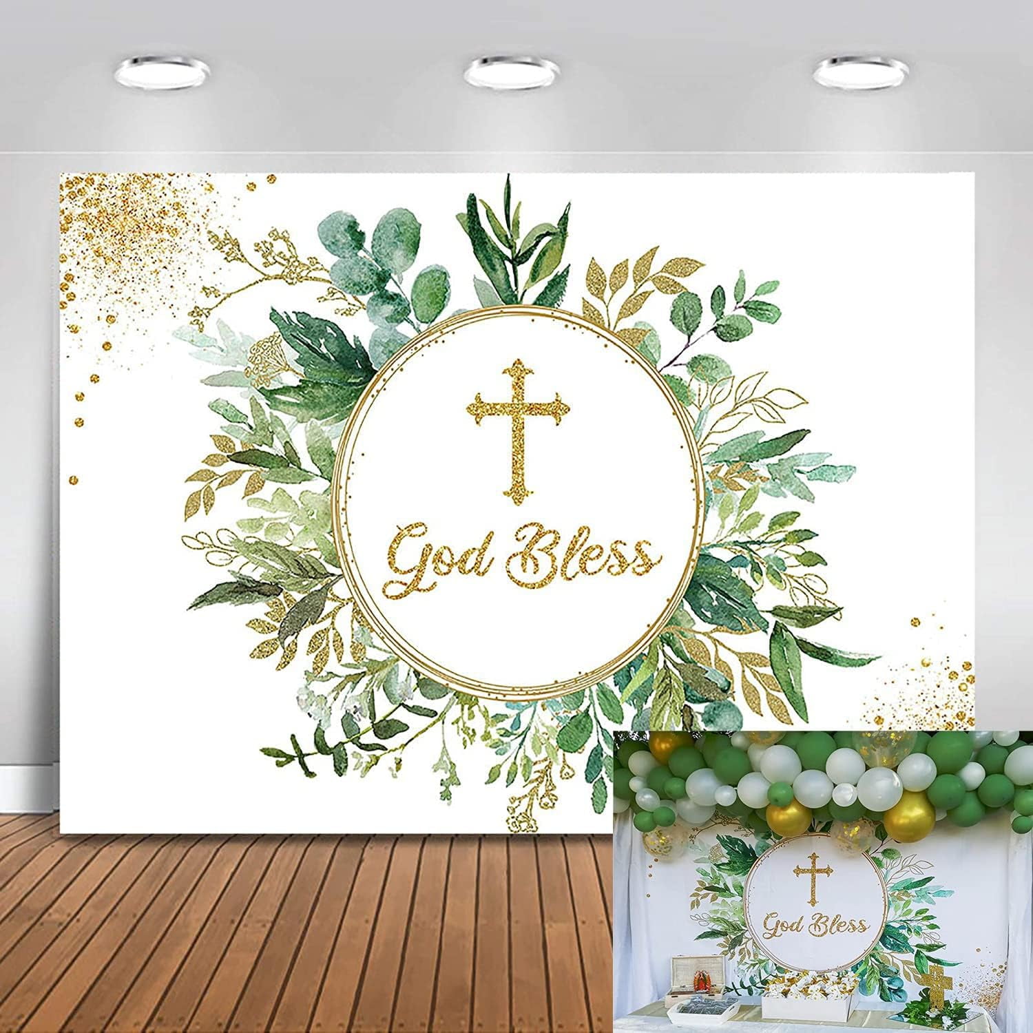 Baptism Backdrop God Bless Ceremony Baptism Decorations First Holy ...