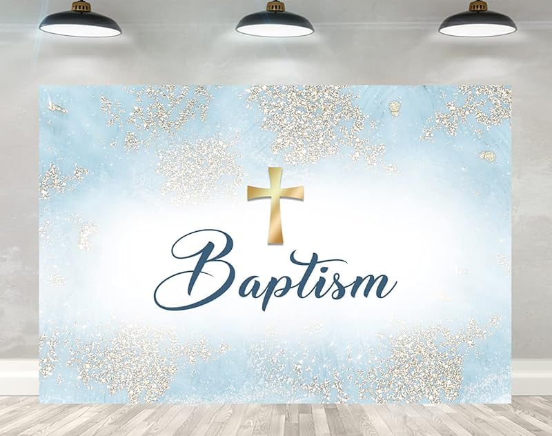 Baptism Backdrop Mexican Party Decorations God Bless Boy First Holy ...