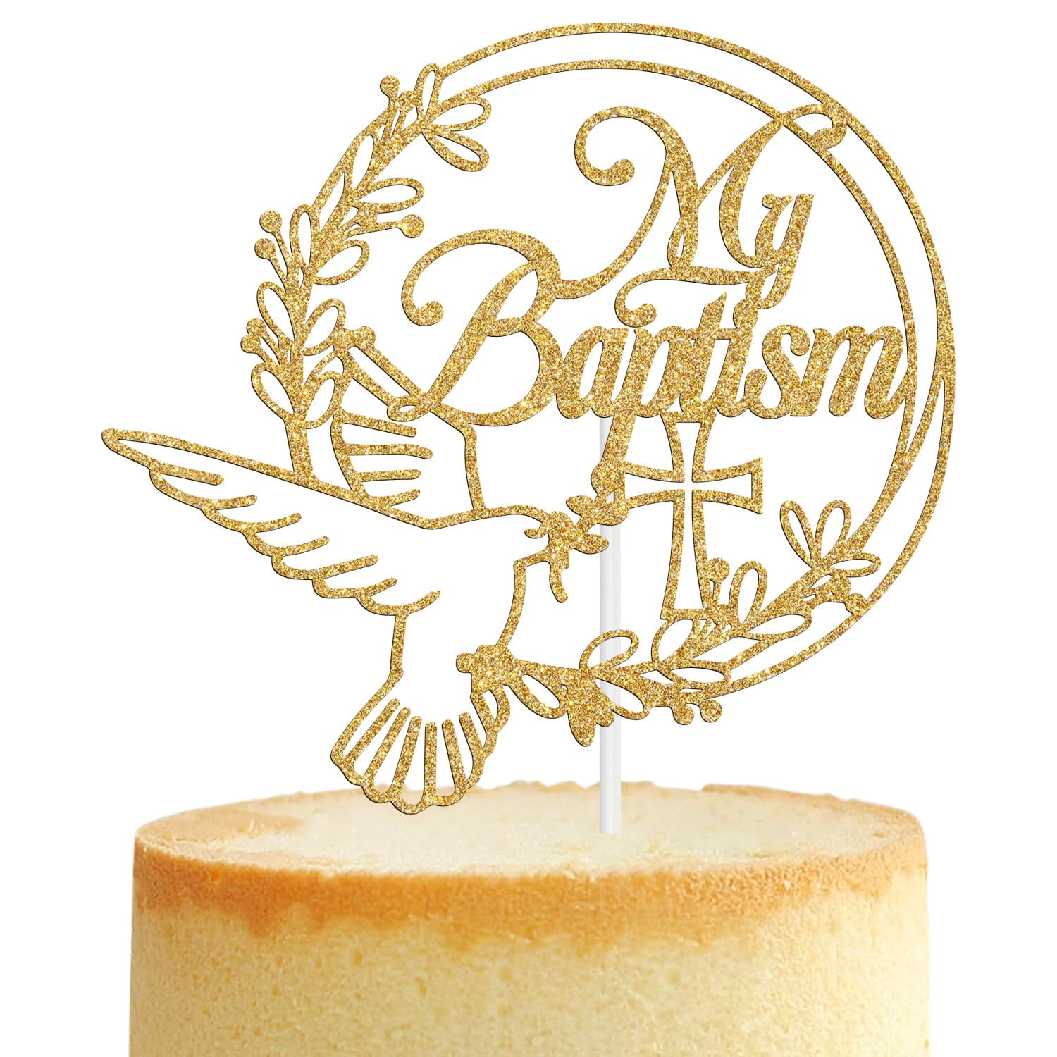 My Baptism Cake Topper, Peace Pigeon RST1 Cross Religious First Holy ...