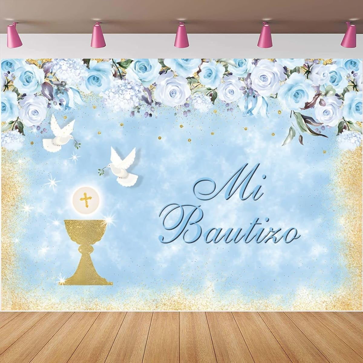 My Baptism First Holy Communion Christening Photography Background Blue ...