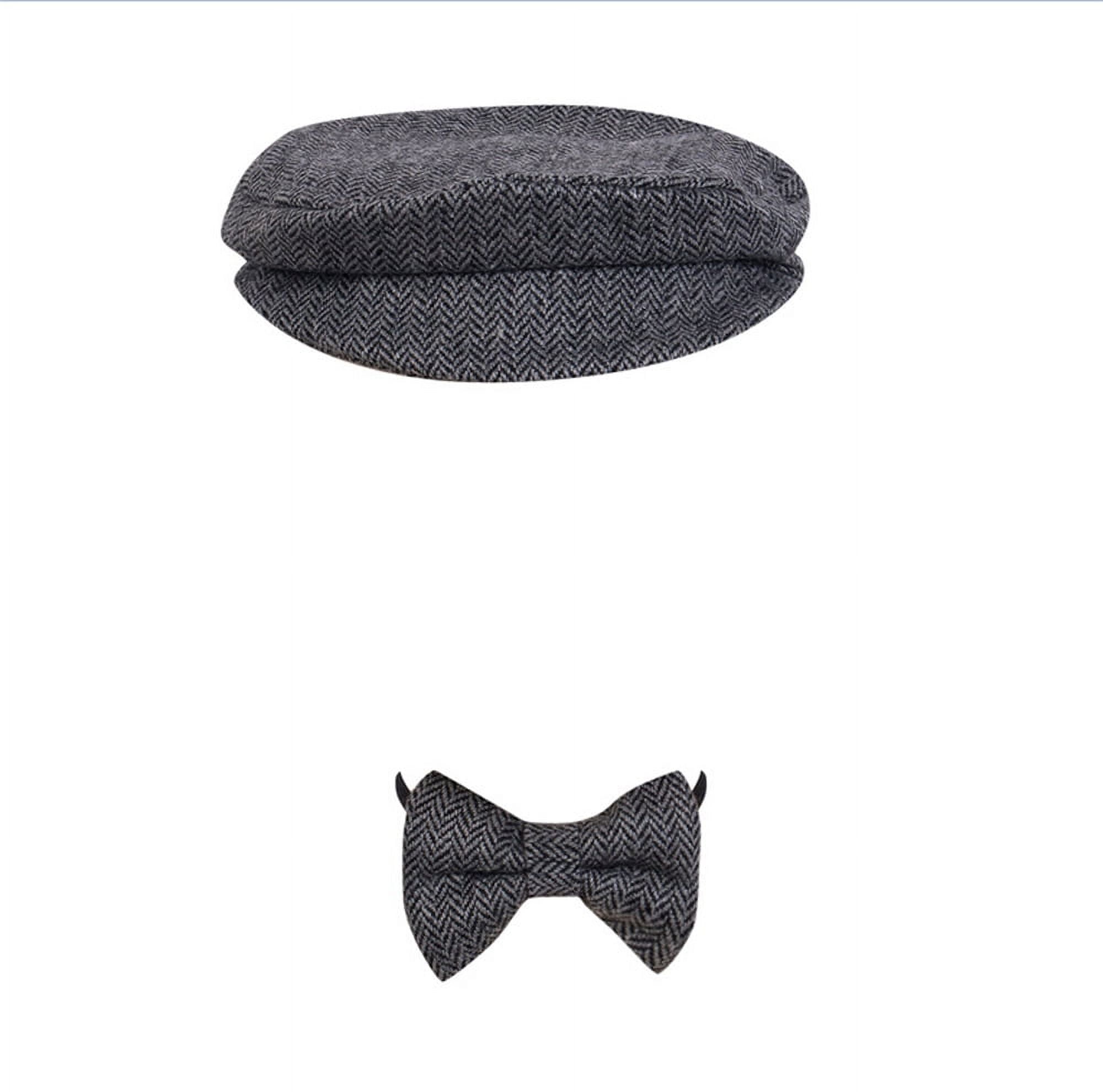 Baptism Hat for Baby Boy Flat Newsboy Driver Cap and Bow tie Set Gatsby ...