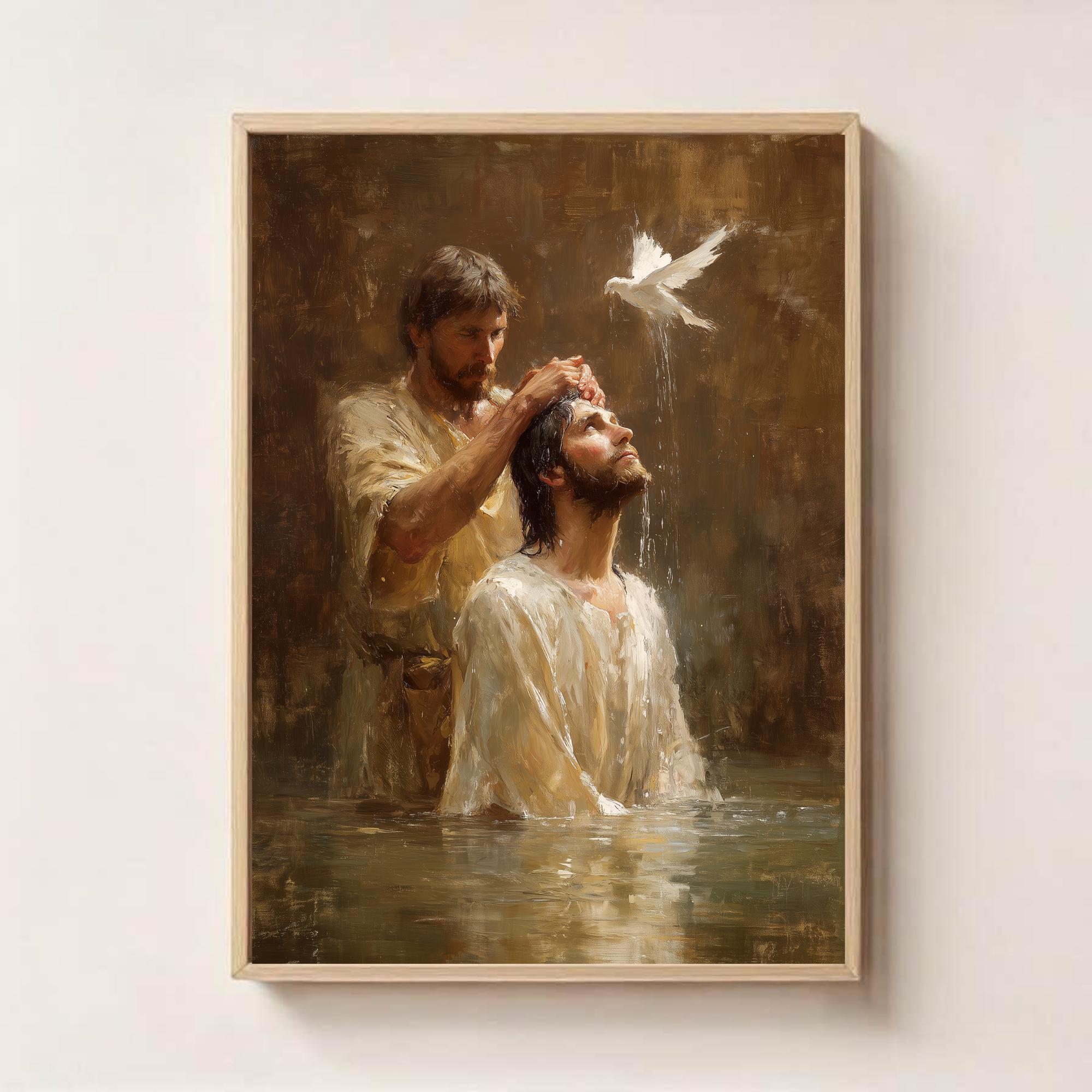 Baptism Of Jesus Christ , Jesus Wall Art, Jesus Printable, Religious ...