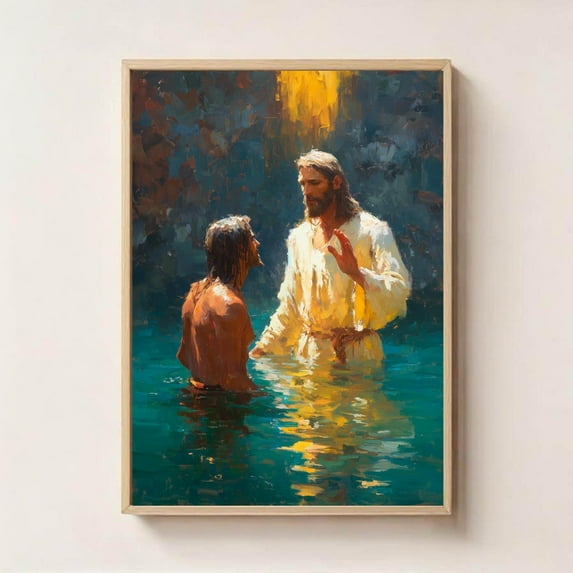 Baptism Of Jesus In Water , Jesus Wall Art, Jesus Printable, Religious ...