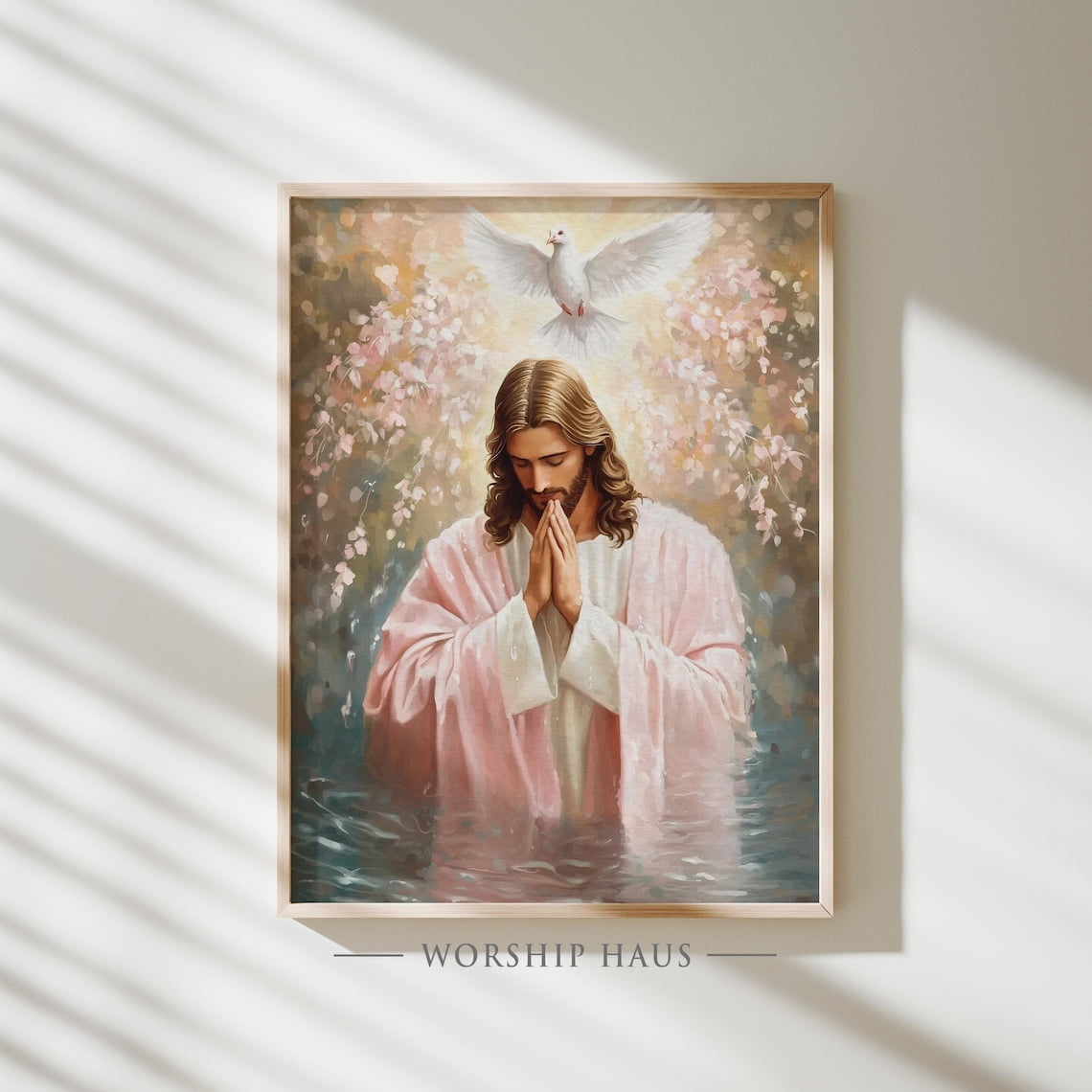 Baptism In The Light Of Glory Modern Christian Art Jesus Baptism Scene ...