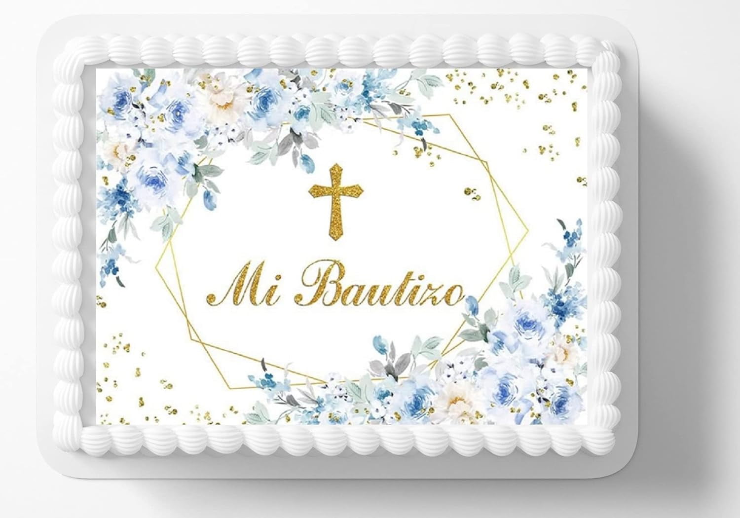 Baptism Mi Bautizo Christening Edible Image Edible Cake Topper Frosting ...