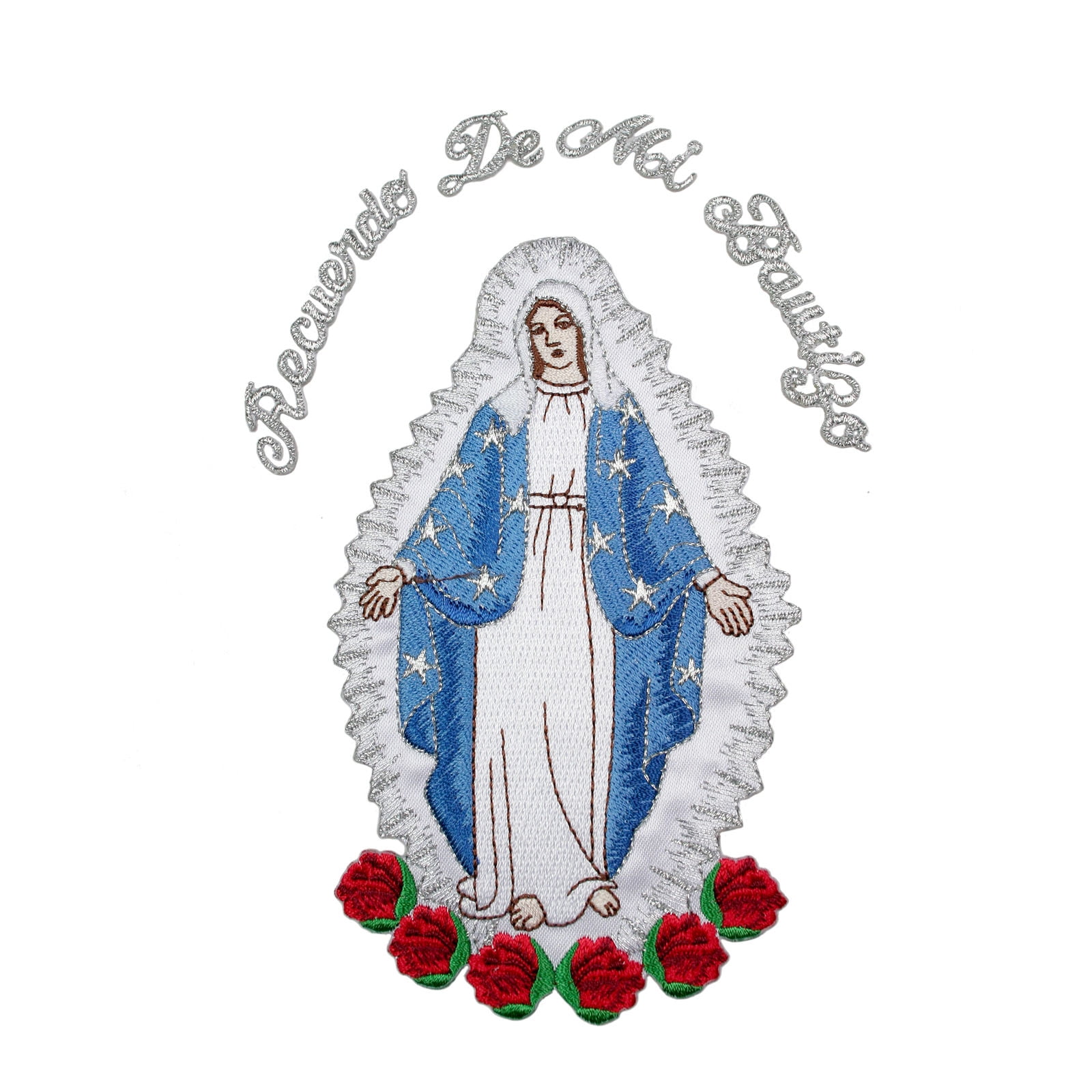 Baptism Virgin Mary Embroidered Patch Applique Santa Maria Christening ...