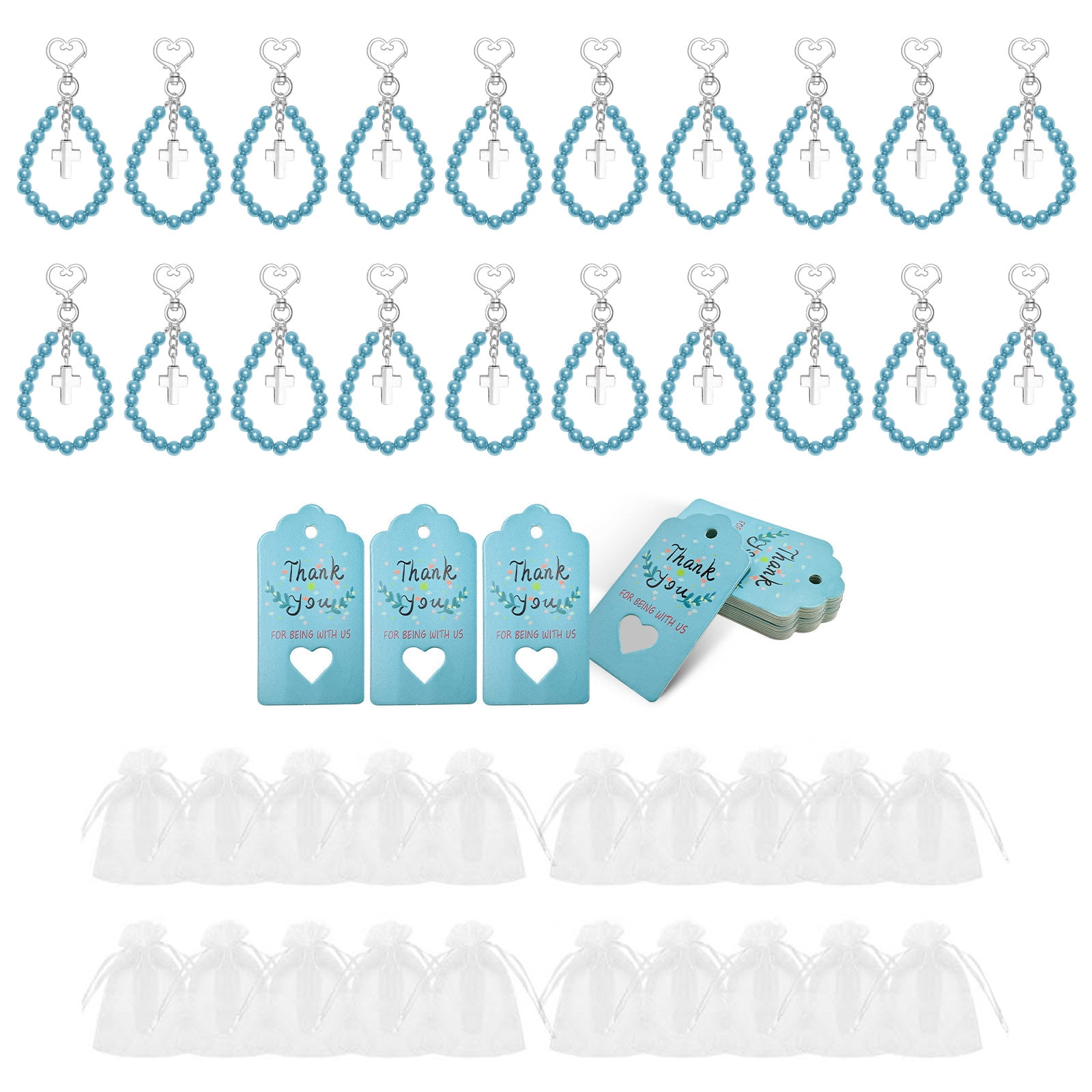 Baptisms Gifts Set Includes Crosses Beaded Keychains Bags and Cards for ...