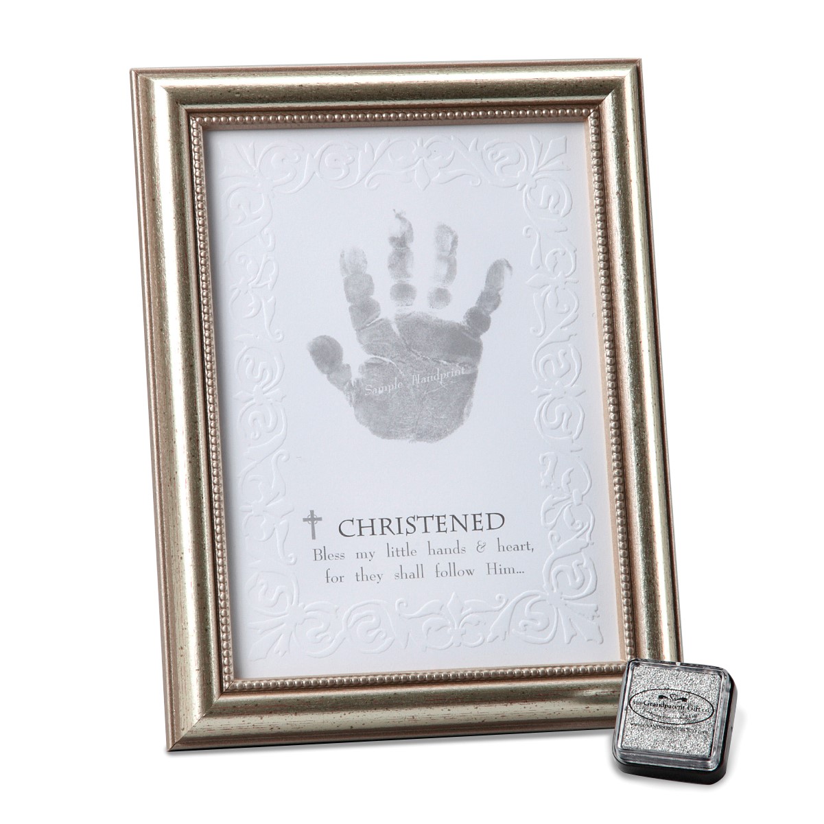 The Grandparent Gift Co. Growing in Faith Handprint Frame, Baby ...