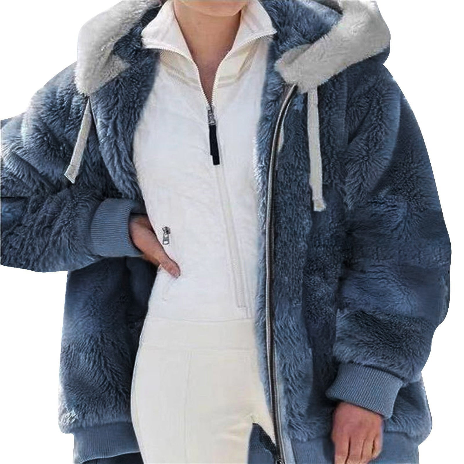 Baqcunre Autumn And Winter New Casual Fashion Loose Plush Zipper Hooded ...