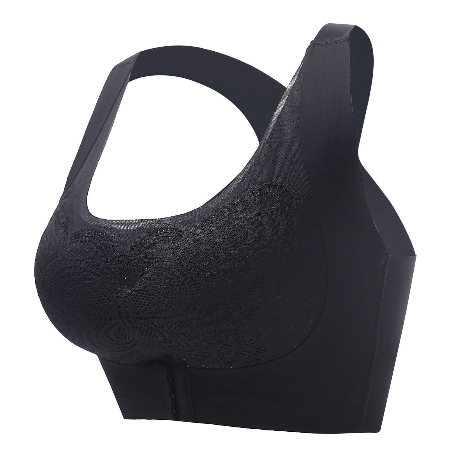 Baqcunre Butterfly Button-Back Bra 2-In-1 Front Button Adjustable Push ...