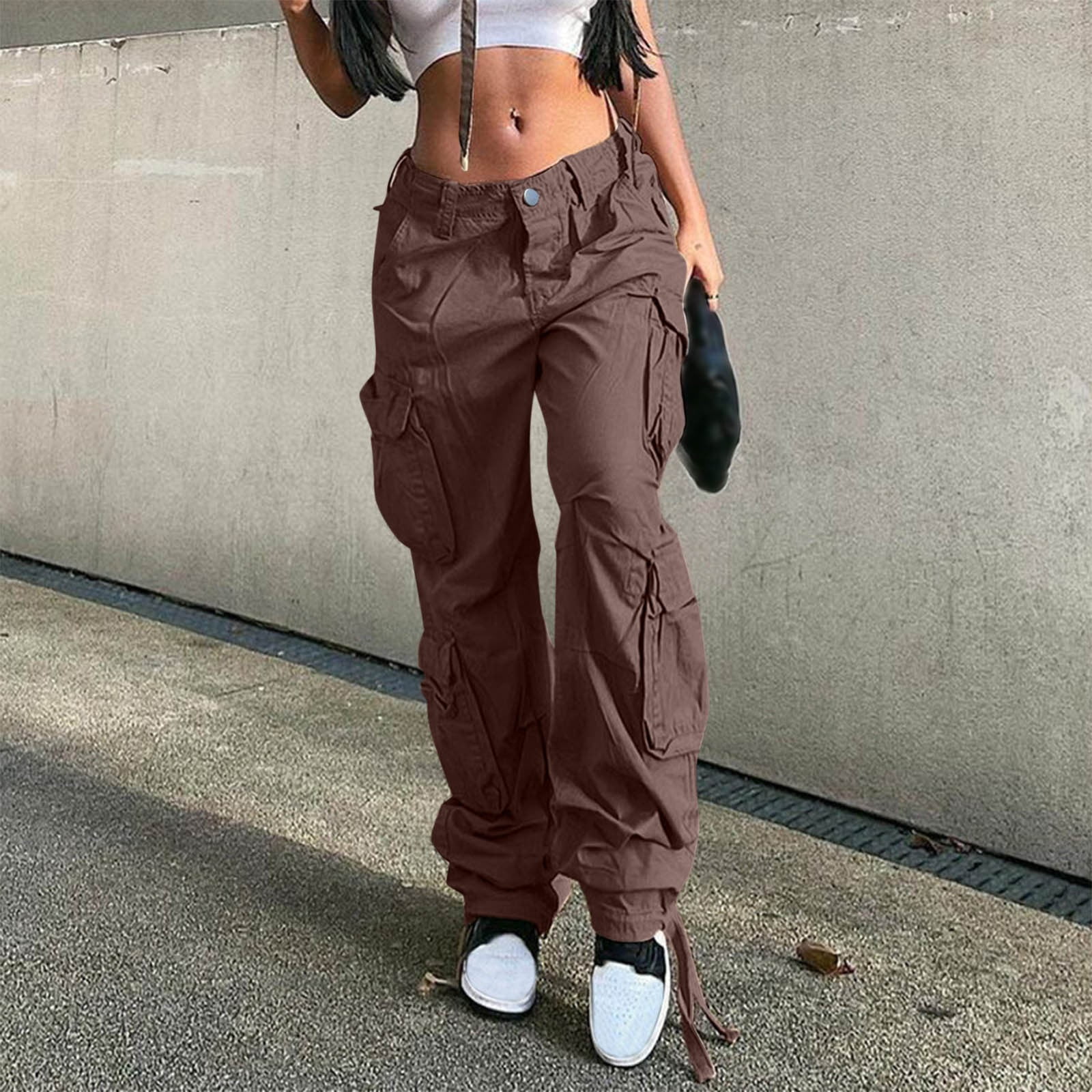 Baqcunre Cargo Pants Women Women High Waist Baggy Cargo Pants Cargo