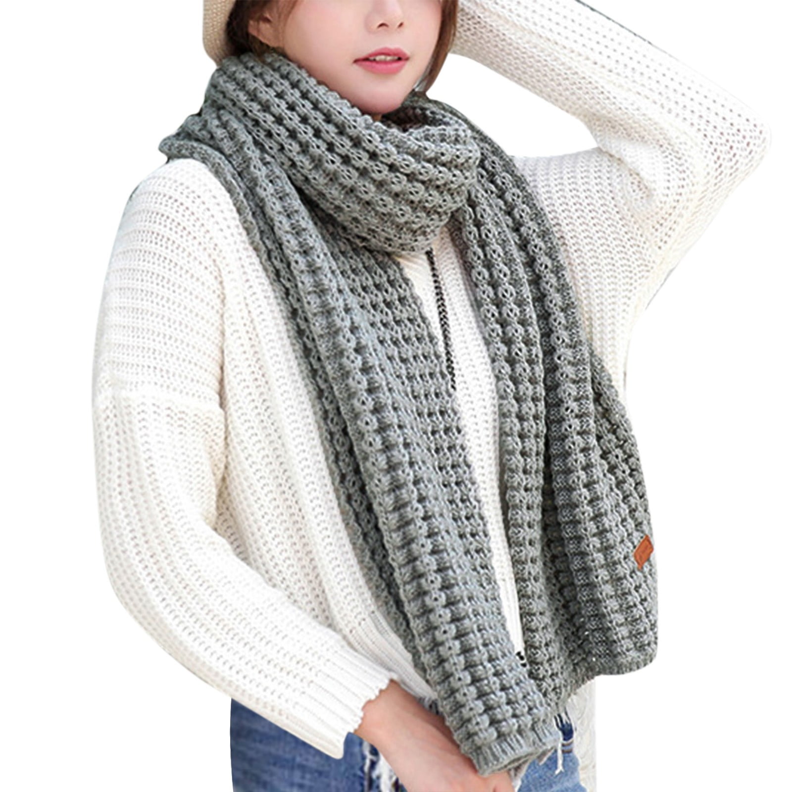 Baqcunre Scarf for Women,Winter Multicolor Knitted Pashmina Shawl ...