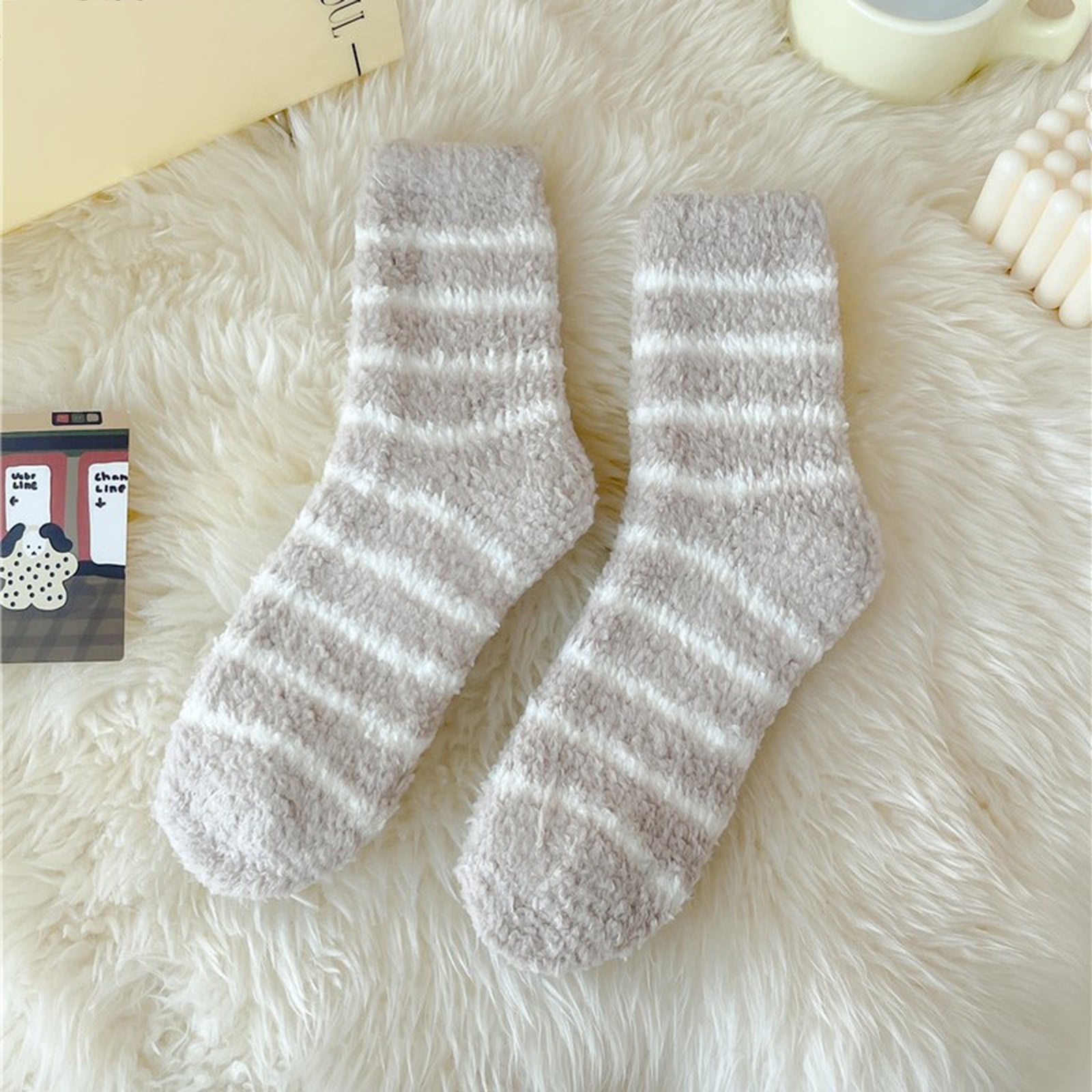 Baqcunre Clearance! Warm Socks for Women, Autumn Winter Striped Plush ...
