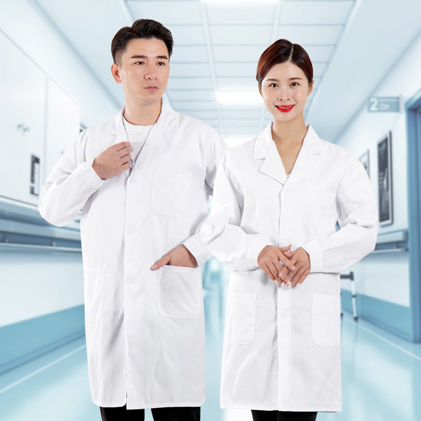 Baqcunre Lab Coats - Lab Coats for Men and Women - Knee Length with ...
