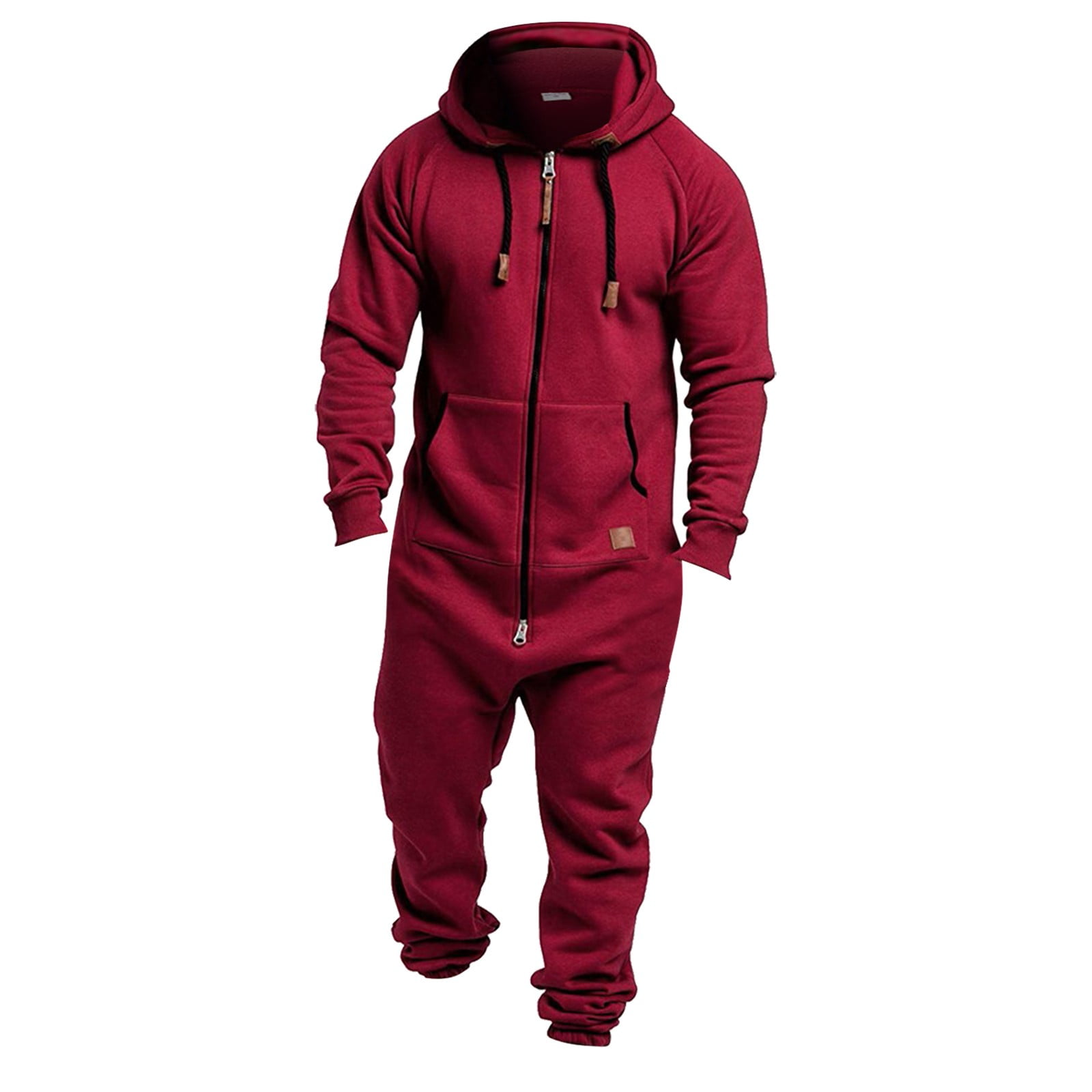 Baqcunre Men Pure Color Splicing Autumn Winter Casual Hoodie Print ...