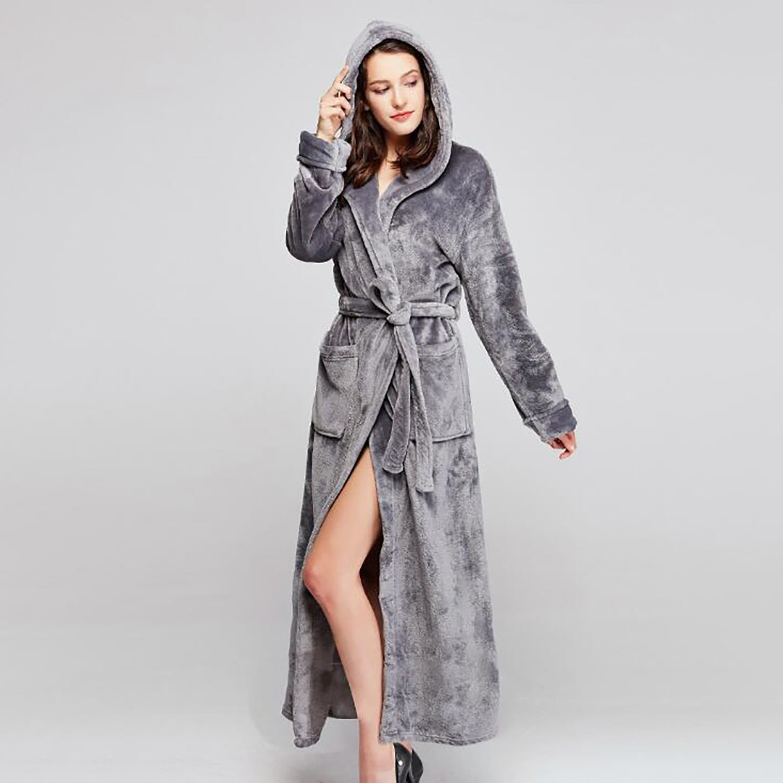 Baqcunre Pajama Sets for Women 2 Piece, Women's Long Hooded Robes ...