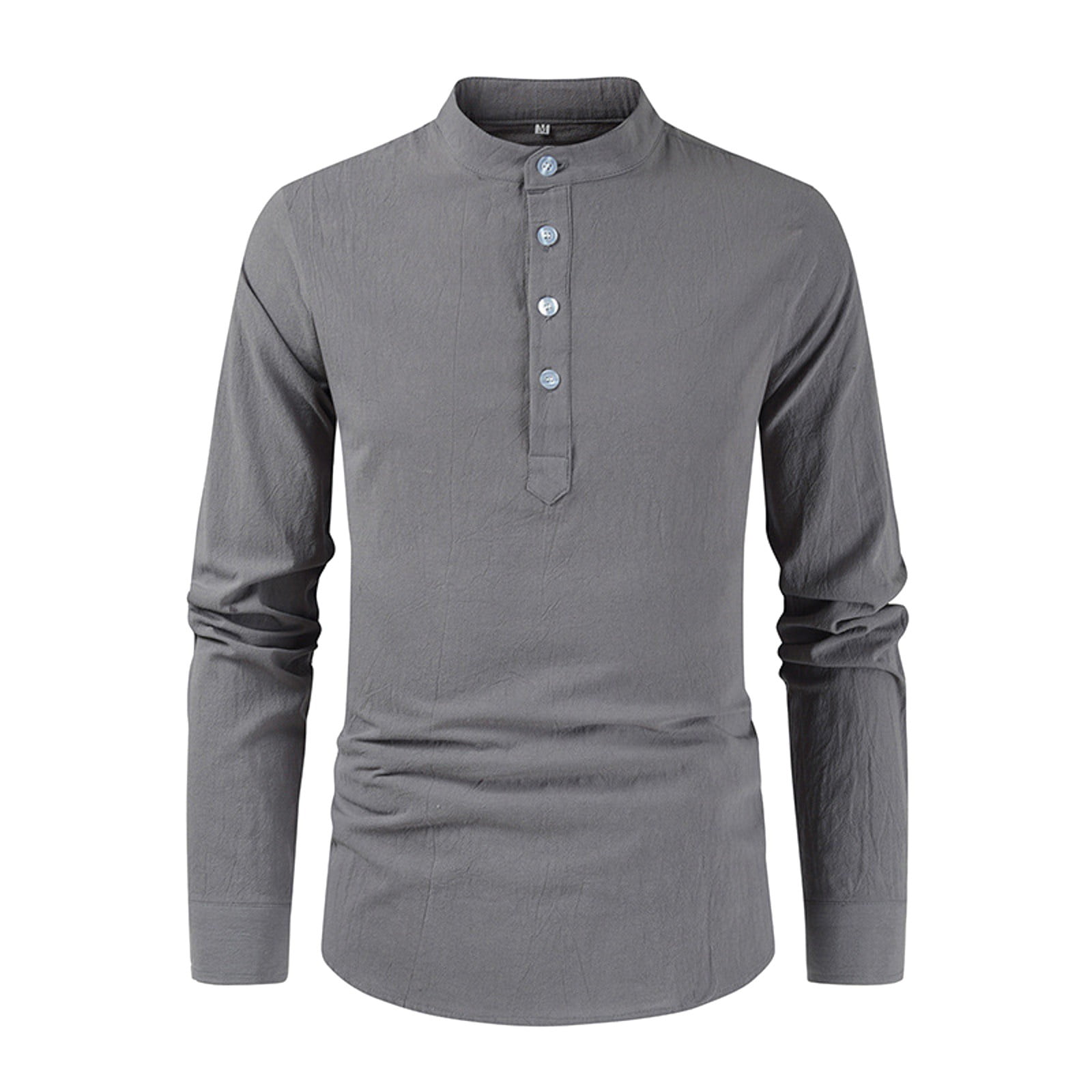 Baqcunre Shirts For Men Mens Fashion Simple Casual Collar Half Open ...