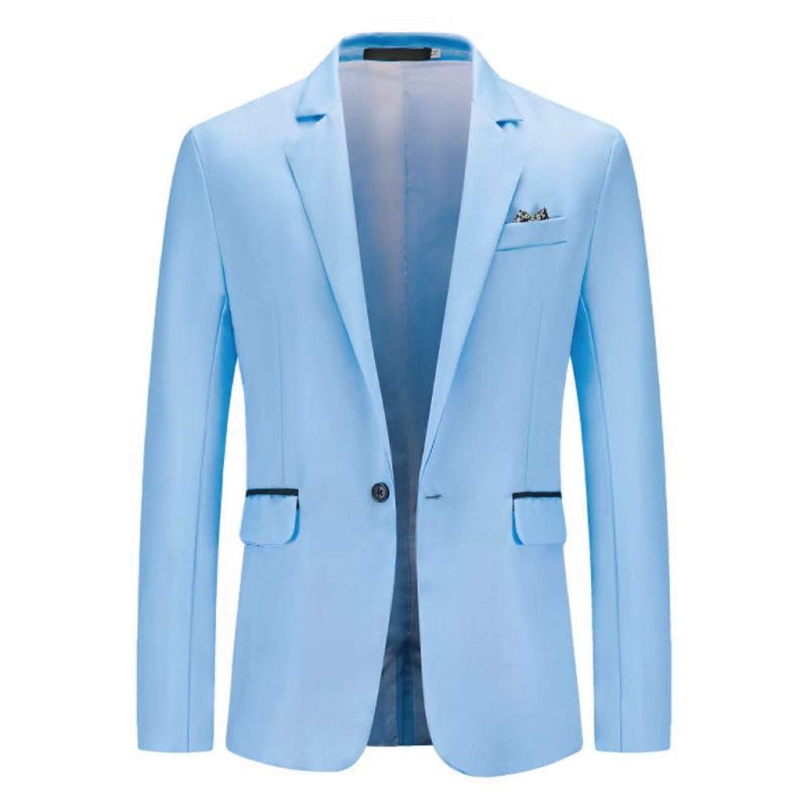 Baqcunre Suits for Men, Suit Slim Fit One Button Solid Tuxedo Acket ...