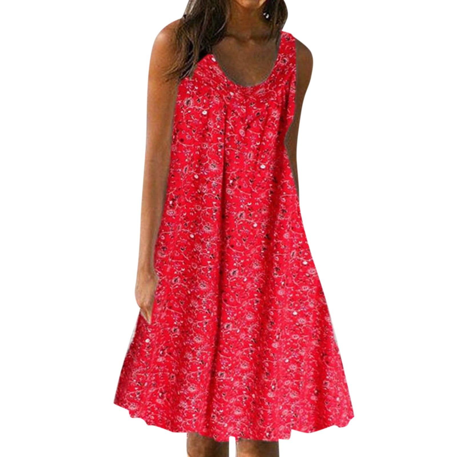 Baqcunre Sundresses For Women Plus Size Dress Contrast Colorblock Note ...