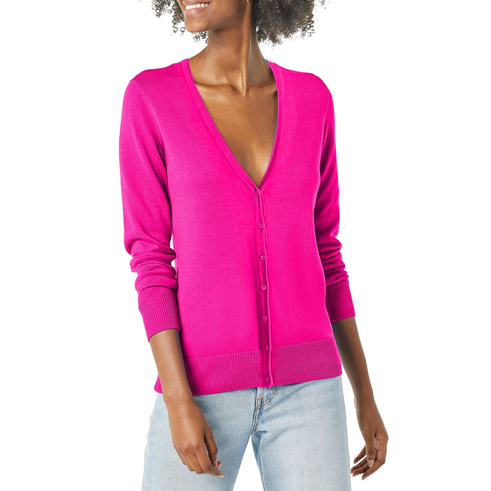 Baqcunre Sweaters For Women Ladies' Solid Tone Buttoned Mercerized ...