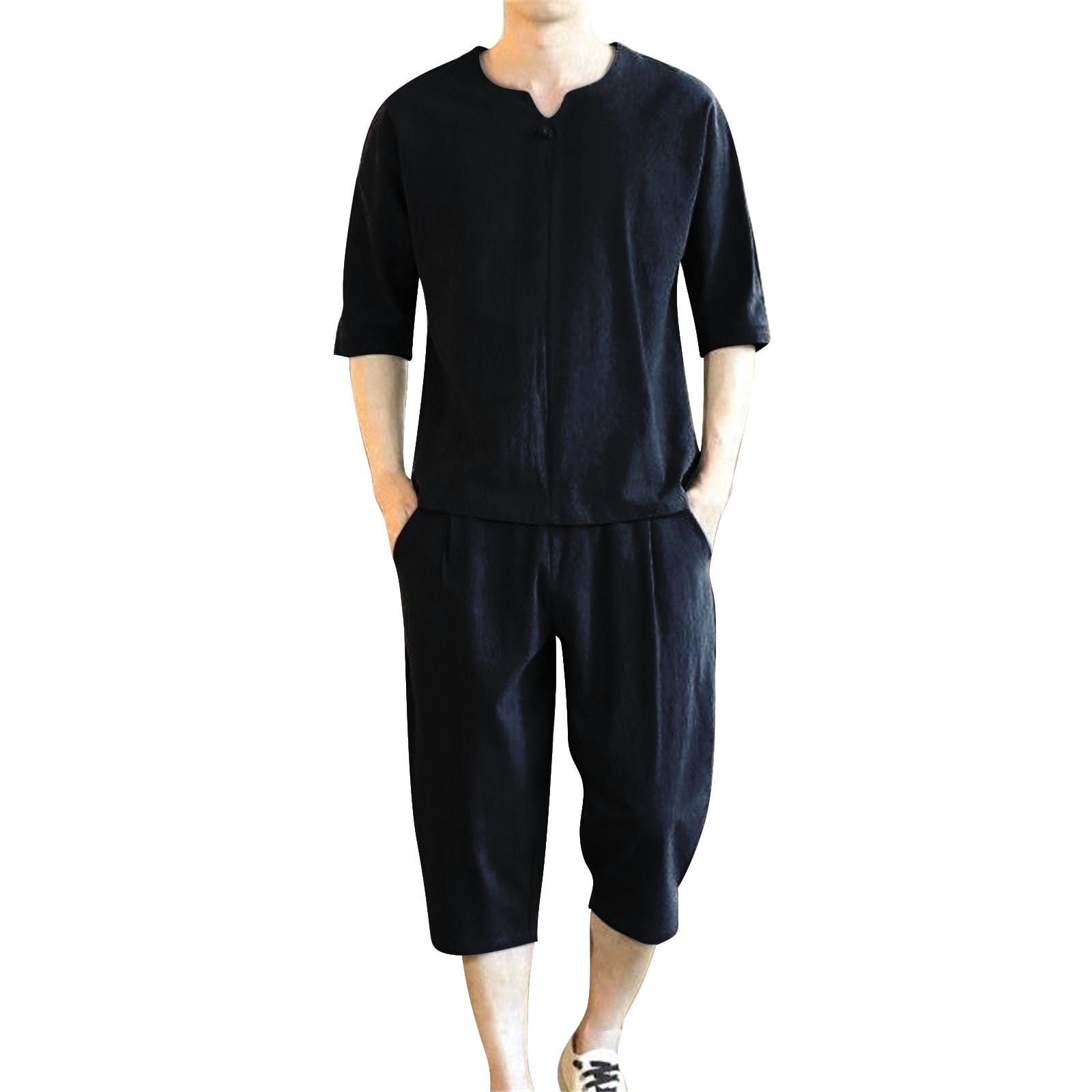 Baqcunre Track Suits For Men Set Men'S Tang Suit Short Sleeved Cane ...