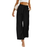 Baqcunre Wide Leg Pants Woman Fashion Women's Solid Casual Pocket ...