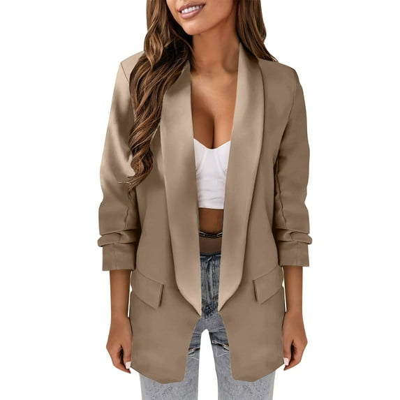 Baqcunre Winter Coats For Women Ladies' Solid Color Casual Long Sleeve ...