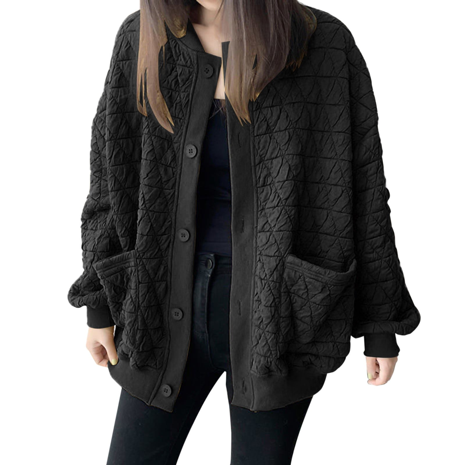 Baqcunre Women's Clothing, Quilted Jacket Winter Outwear Cardigan ...