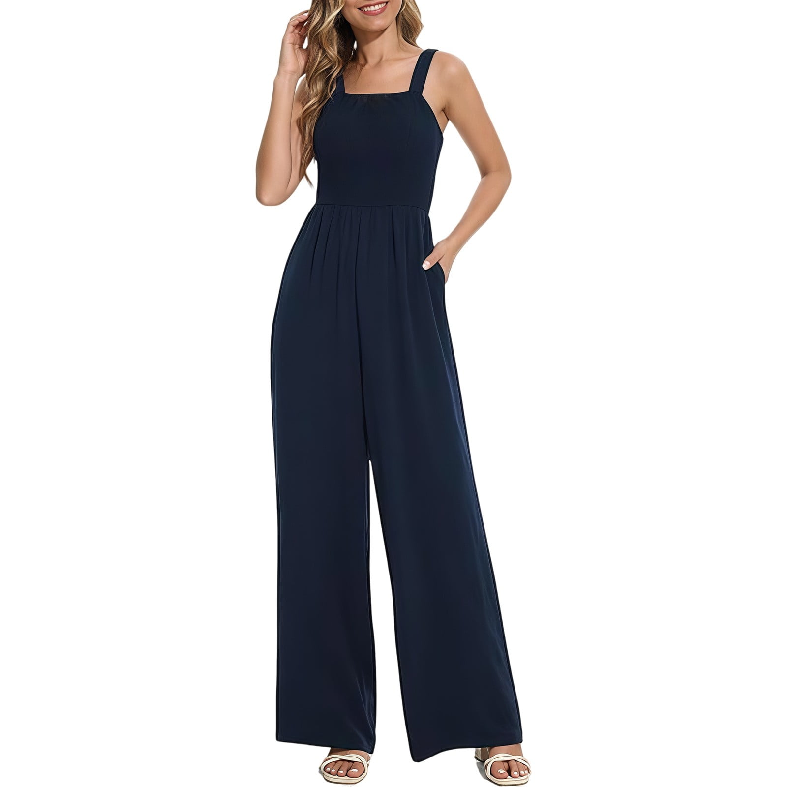 Baqcunre Women's Jumpsuit, Women's Petite Regular Tall Casual Loose ...