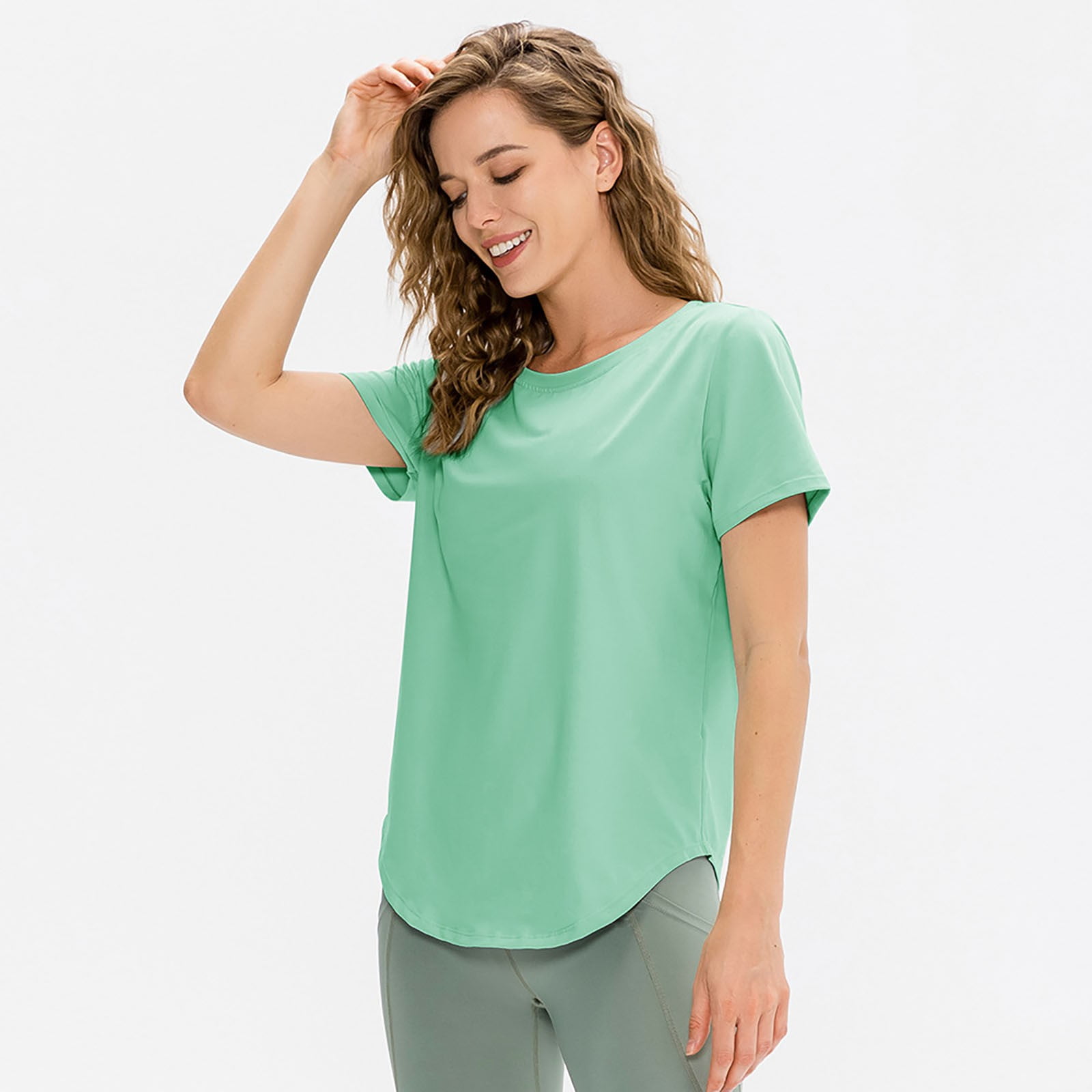 Baqcunre Womens Tops,New Loose Yoga Breathable Sports Casual Elastic ...