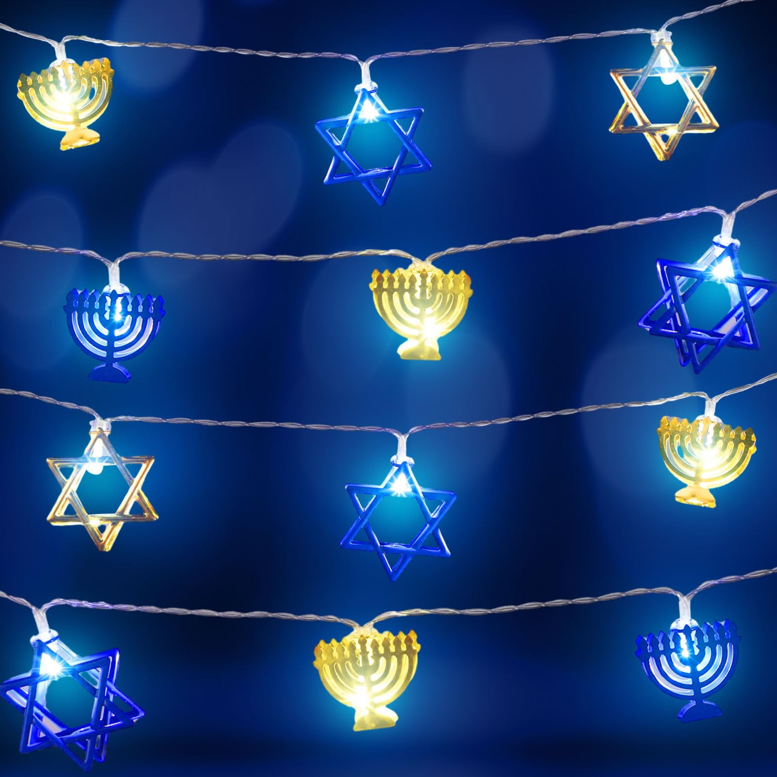 Baquler Chanukah Decorative String Lights, 10 Feet 20 Led Battery ...