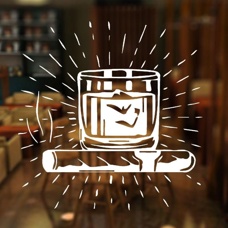 Bar Alcohol Cigar Whiskey Tequila Wine Drink Window Sticker Vinyl ...