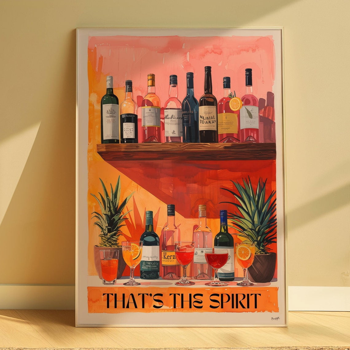 Bar Art Print Vintage Liquor Poster Bar Cart Wall Art Bar Art Drinks ...