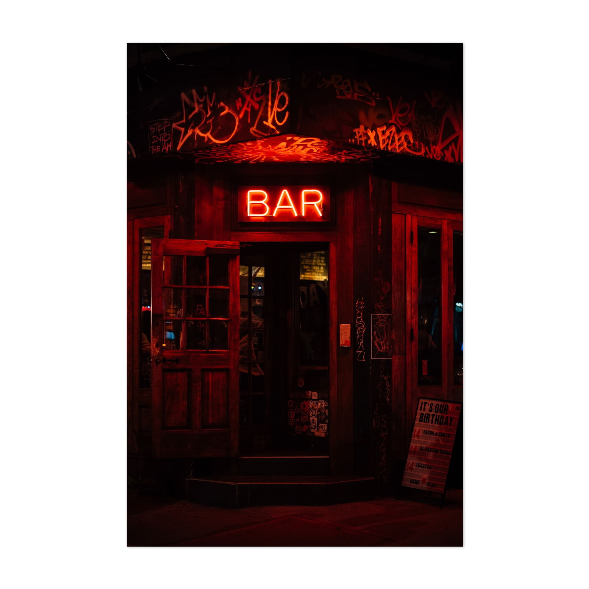 Bar, Avenue A 02 - Manhattan New York Photography Neon Sign Nightlife ...