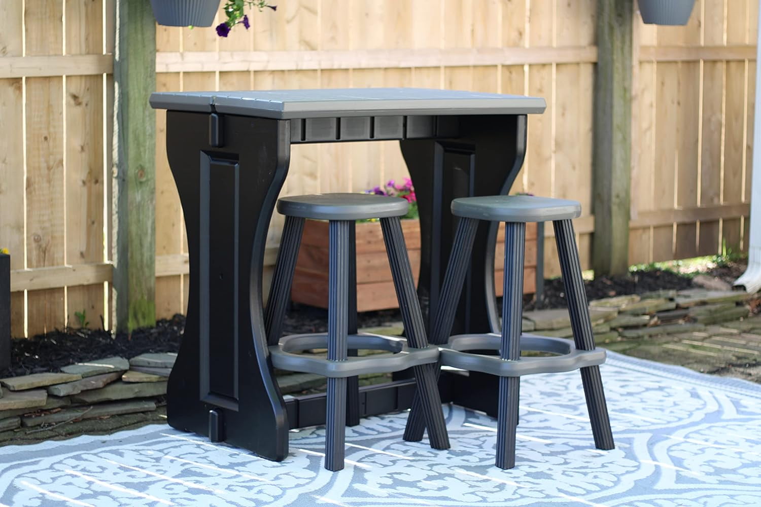 Bar (Black/Deep Grey, Double Bar with 2 Barstools) - Walmart.com