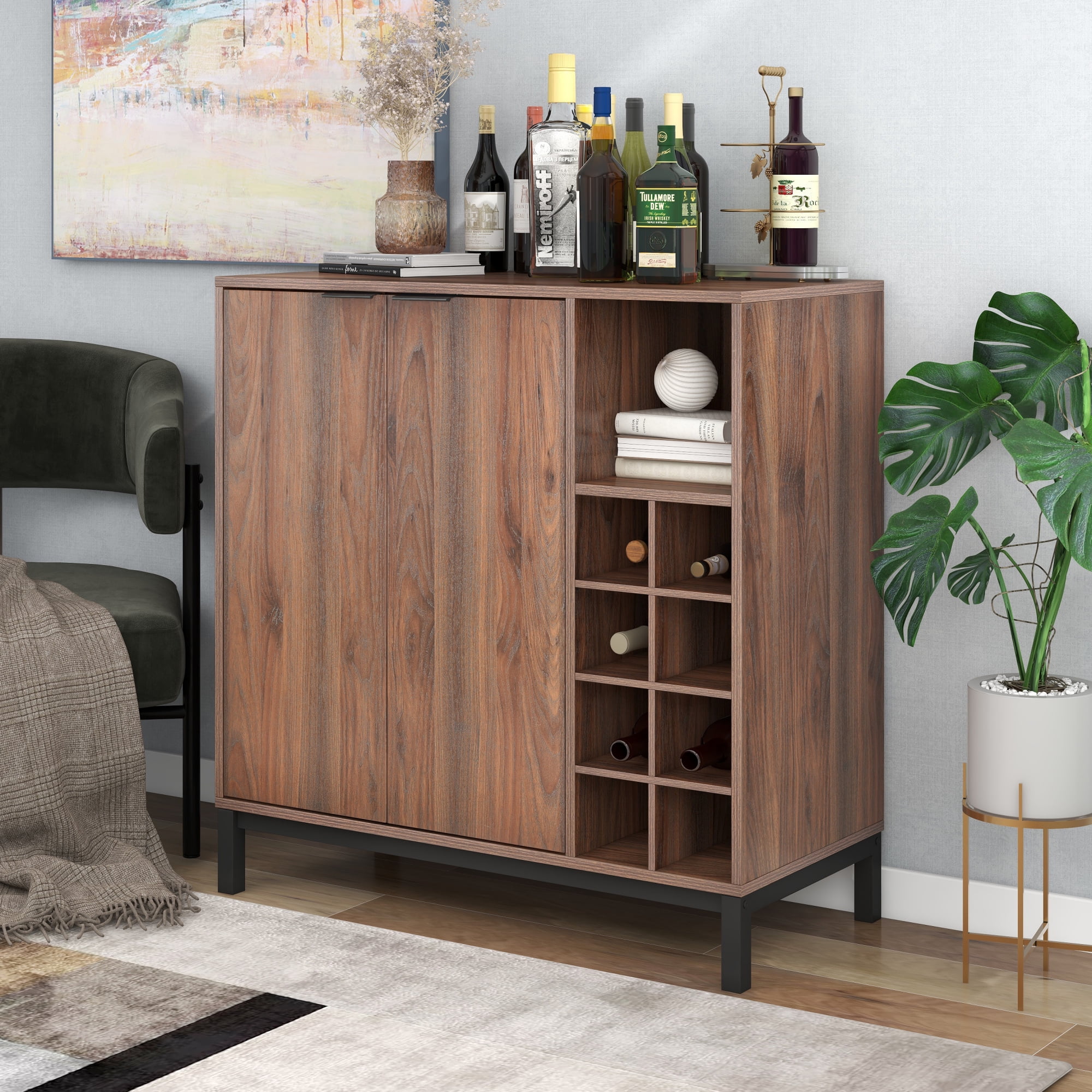 Bar Cabinet, Buffets & Sideboards, Entryway Serving Console with ...