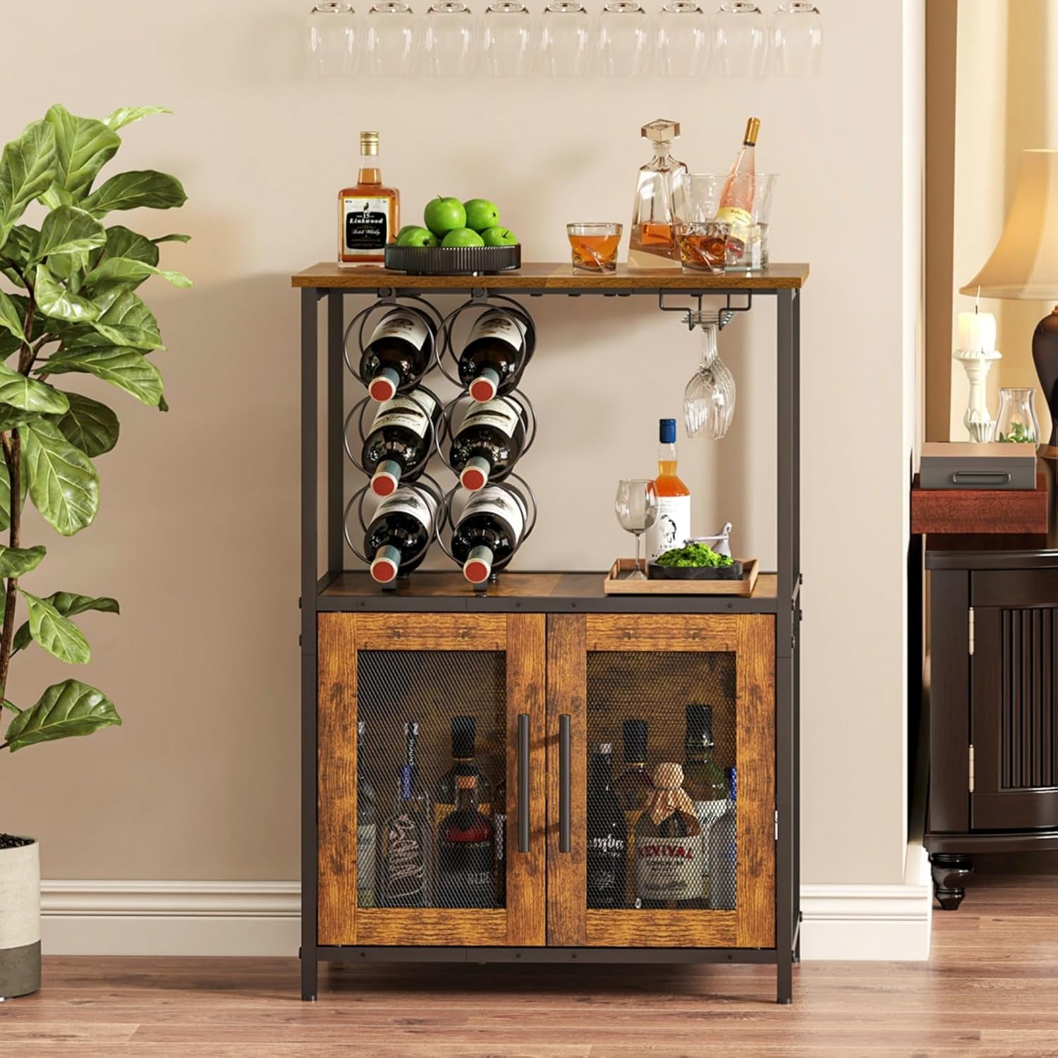 Bar Cabinet with Detachable Wine Rack, Liquor Stand for Home Bar, Mini ...