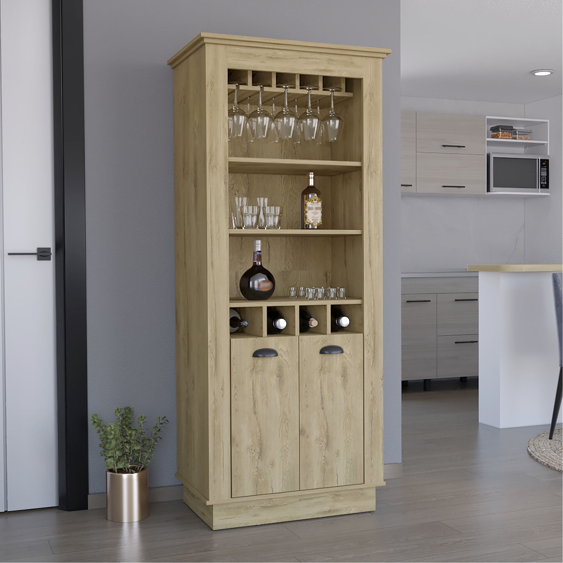 Bar Cabinet | Display Wine, Hold Glasses & Store Essentials in Living ...