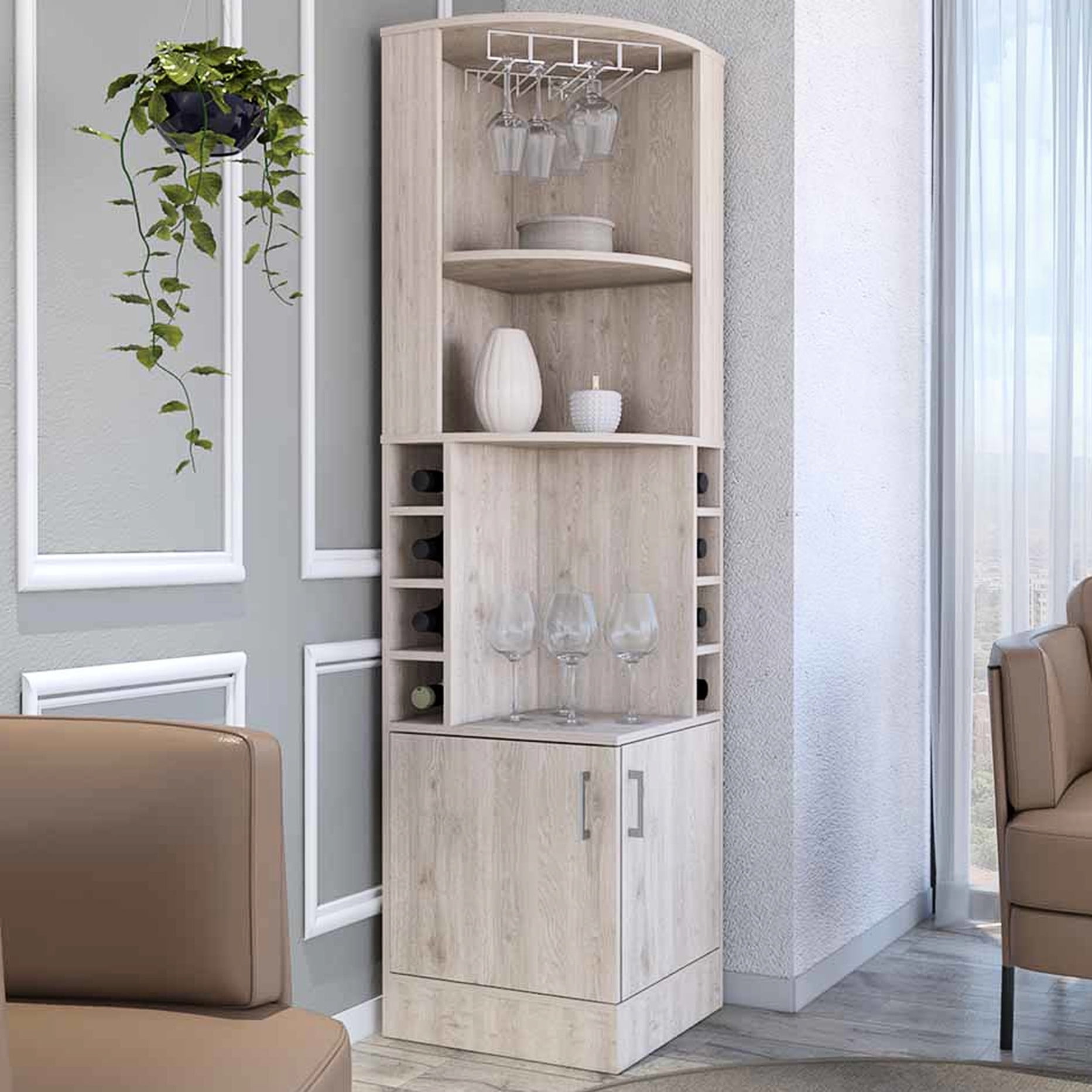 Bar Cabinet | Double Door for Convenient Retrieval | Premium Particle ...