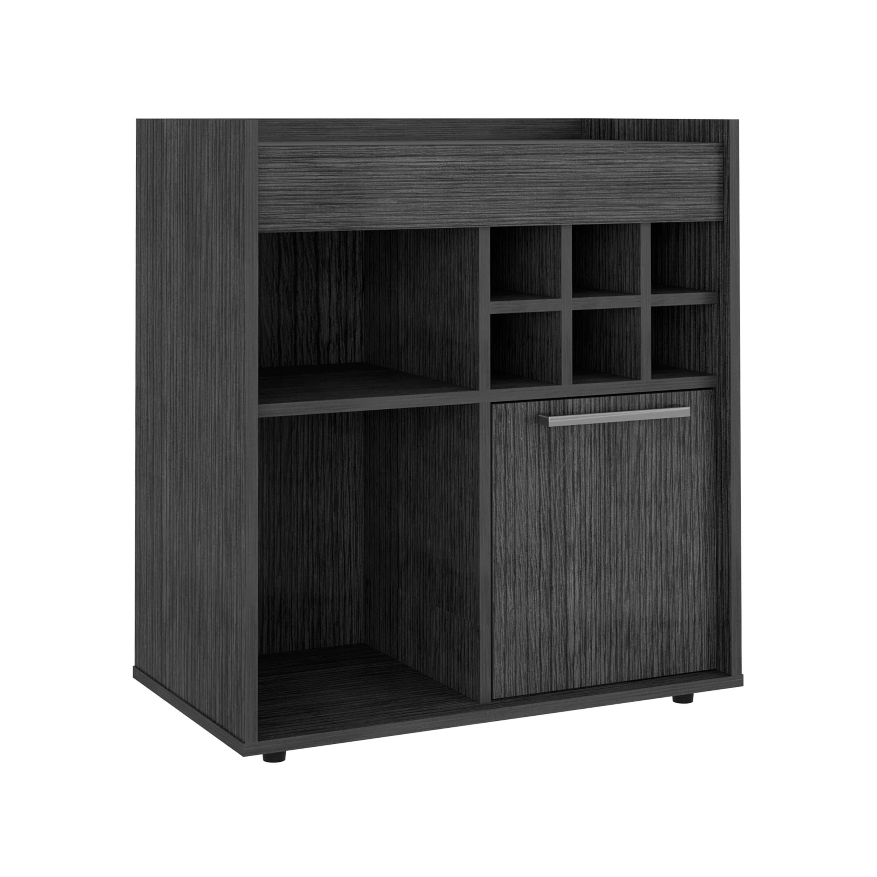 Bar Cabinet, Two Concealed Shelves, Six Wine Cubbies Grey - Walmart.com