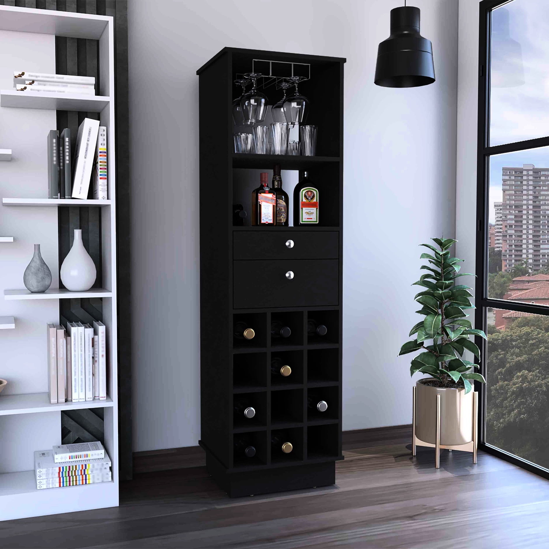 Bar Cabinet with Cubbies | Traditional Design for Wine Storage in Home ...