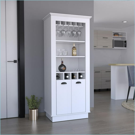 Bar Cabinets, Lafayette with 4-Bottle Wine Rack, 10-Glass Holder & Dual ...