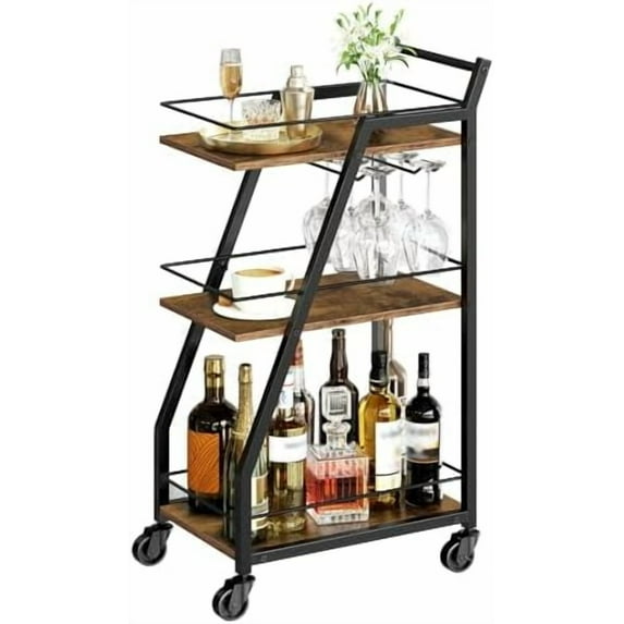 Bar Cart, Bar Cart for The Home, Small Bar Cart on Wheels, Beverage ...