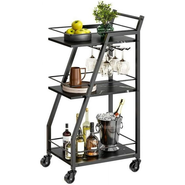 Bar Cart, Bar Carts for The Home, Small Bar Cart on Wheels, Beverage ...